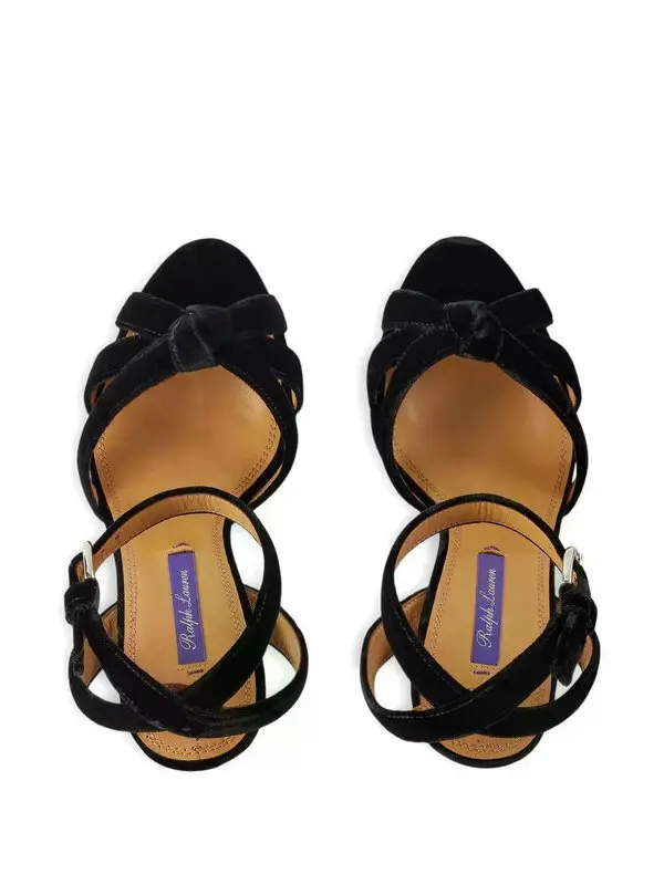 Ralph Lauren 125mm Arding Knotted Velvet Platform Sandals