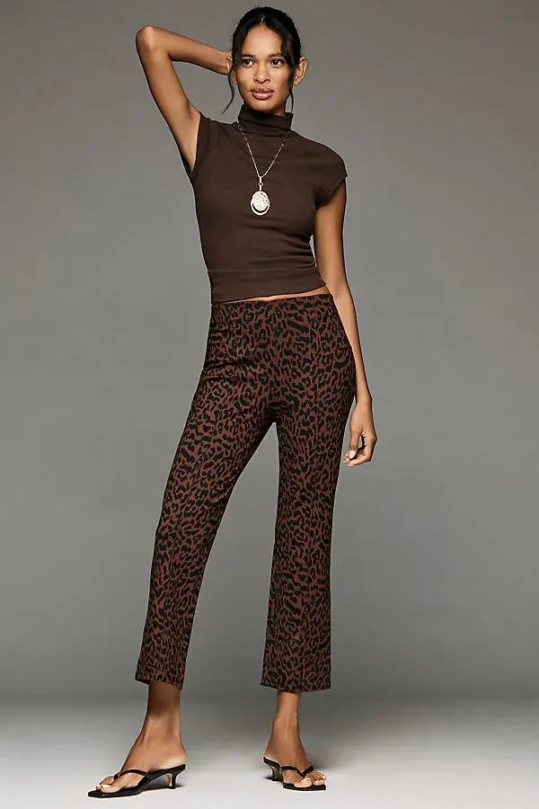 Maeve The Poppy Printed Kick-flare Pull-on Pants - Cheetah