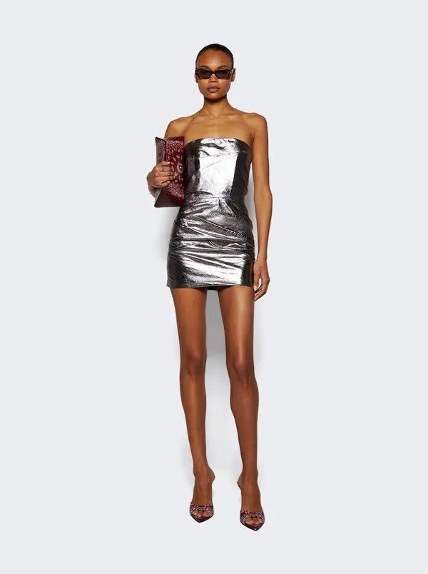 Attico Mini Mirror Leather Dress