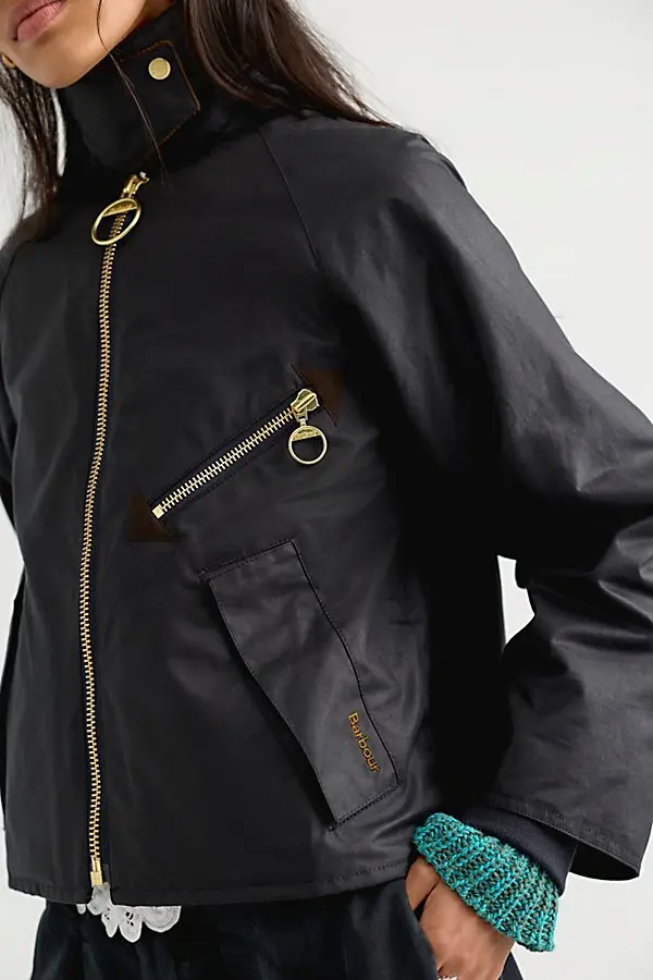 Barbour Arlene Wax Jacket - Navy