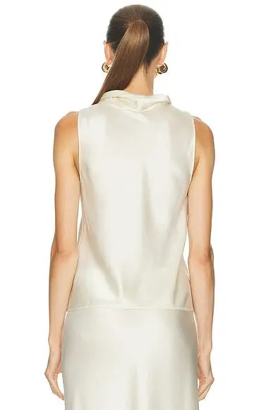 LESET Barb Sleeveless Cowl Neck Top