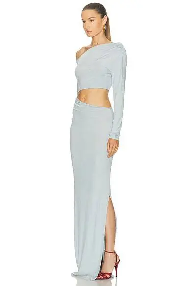 Atlein Long Cut-out Dress - Ciel