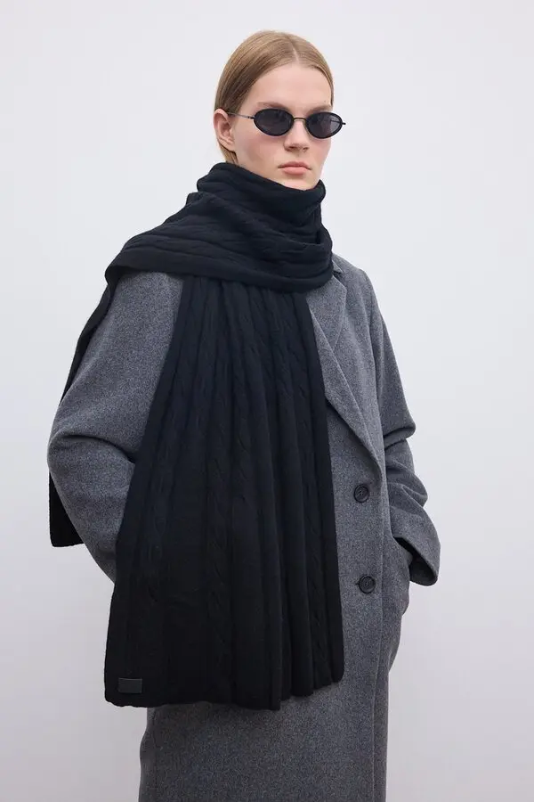 HOUSE OF DAGMAR Cashmere Blend Faded Cable Scarf