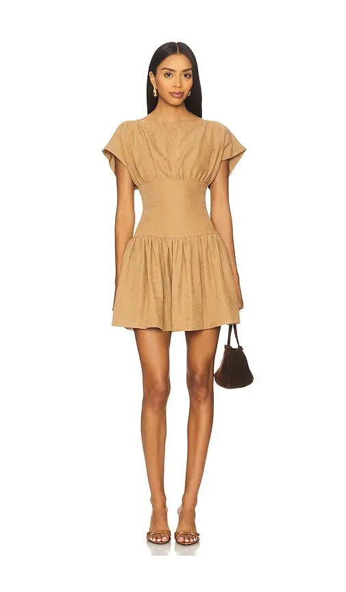 Line & Dot Cooper Mini Dress - Tan