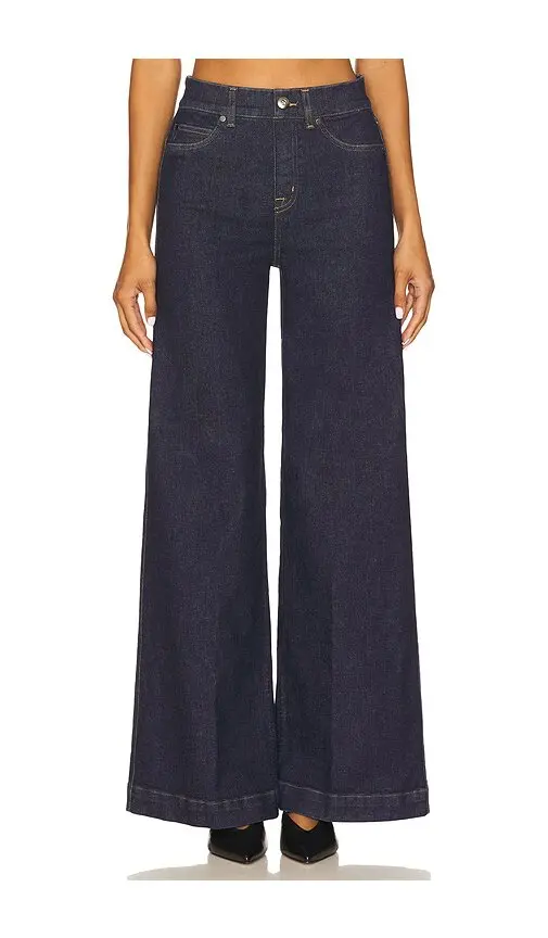 Spanx Pull-on Wide Leg Jeans In Dark Wash