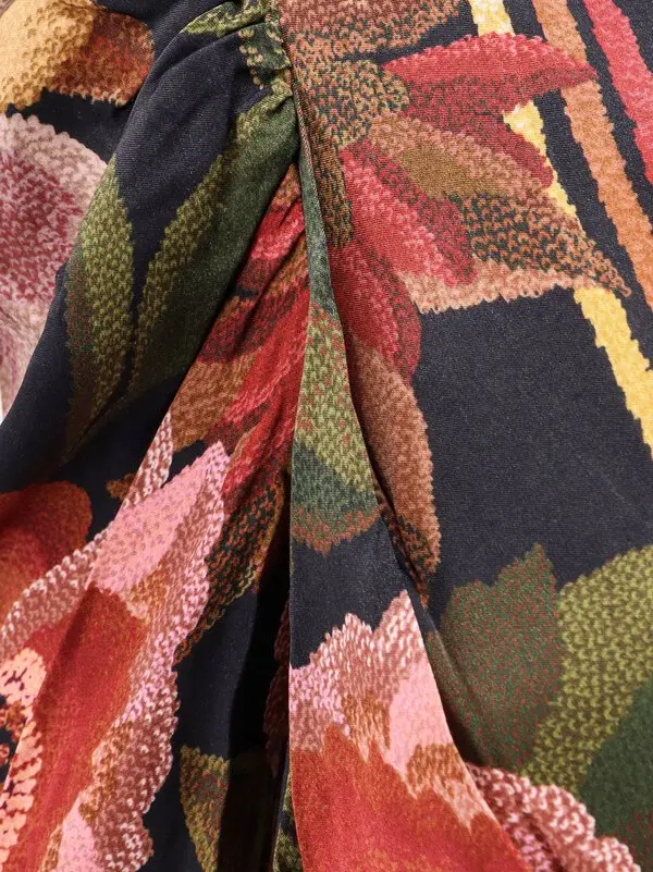 Farm Rio Viscose Long Dress With Floral Print