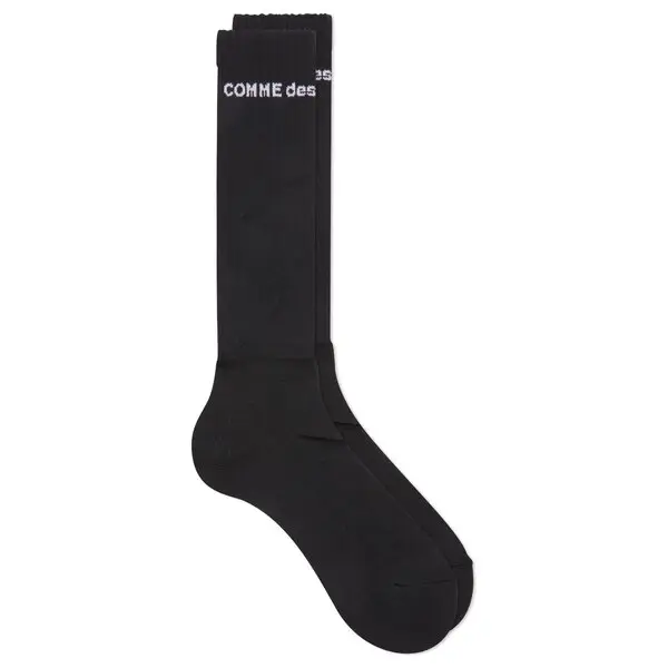 Comme Des Garçons Logo Crew Socks - Black