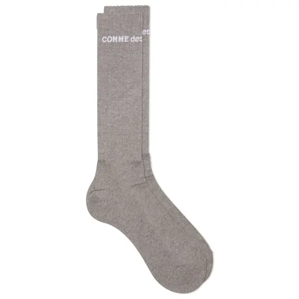 Comme Des Garçons Logo Crew Socks - Grey