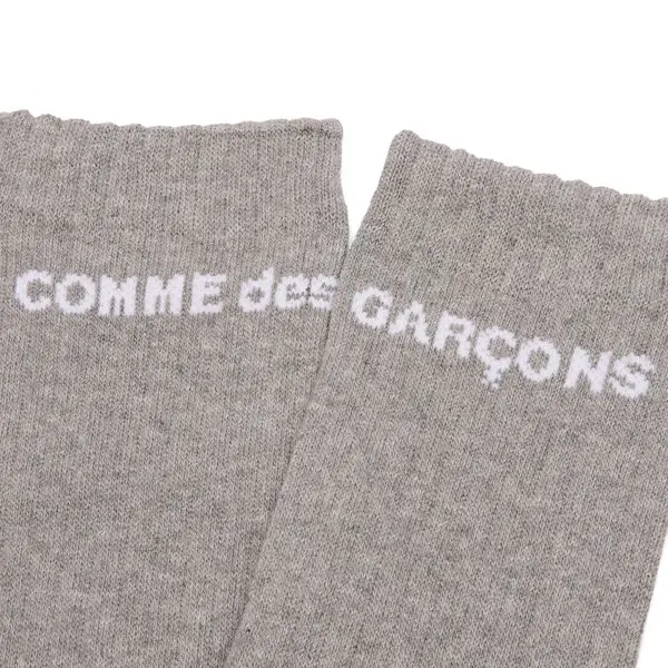 Comme Des Garçons Logo Crew Socks - Grey