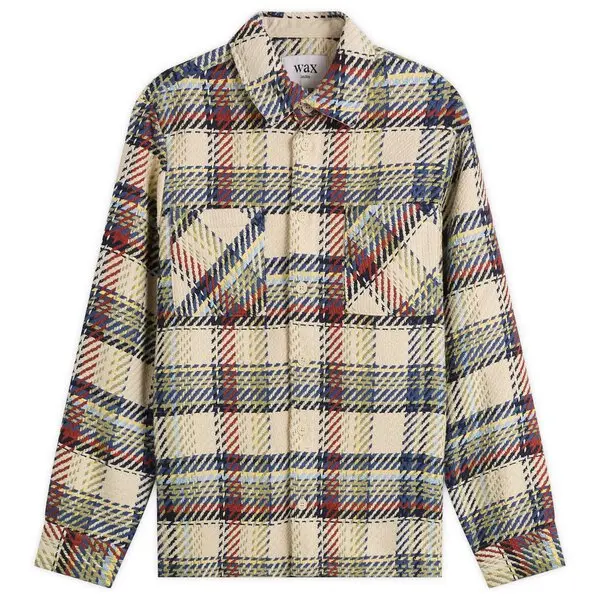 WAX LONDON Whiting Jazz Weave Overshirt - Ecru/multi