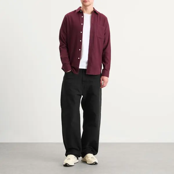 Portuguese Flannel Teca Flannel Shirt - Bordeaux