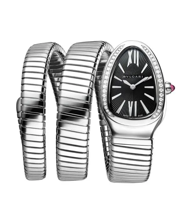 BVLGARI Serpenti Seduttori Stainless Steel Watch With Diamonds