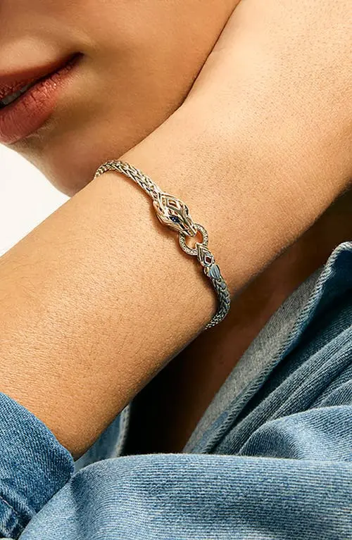 John Hardy Sterling Diamond & Sapphire Naga Bracelet - Silver
