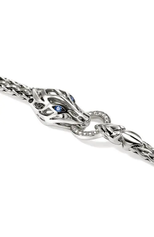 John Hardy Sterling Diamond & Sapphire Naga Bracelet - Silver