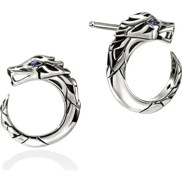 John Hardy Naga Hoop Earrings - Silver