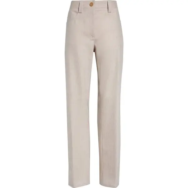 Khaite Callum Tapered Wool Trousers - Oatmeal