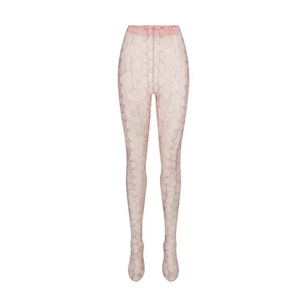 SKIMS Milky Sheer Footed Legging - Rose Pastel Snake Print