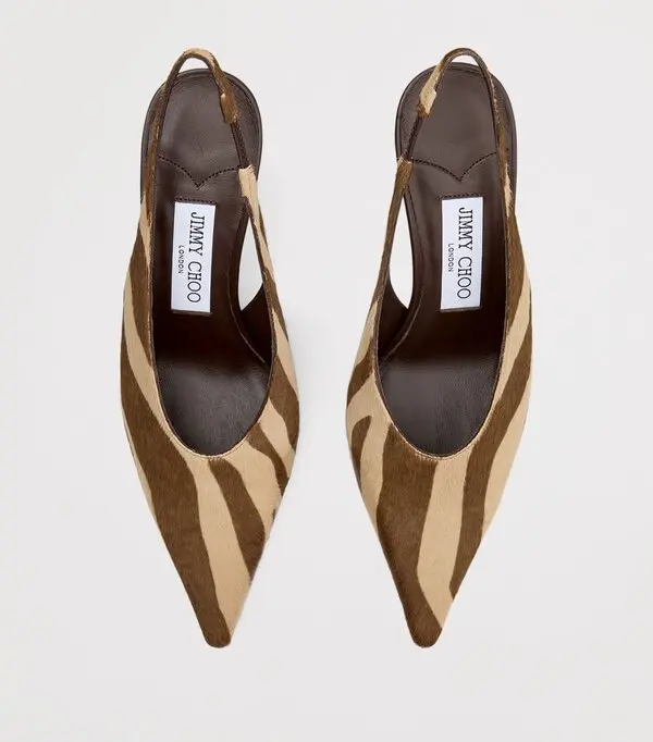 JIMMY CHOO Isa 80 Calf Hair Slingback Pumps