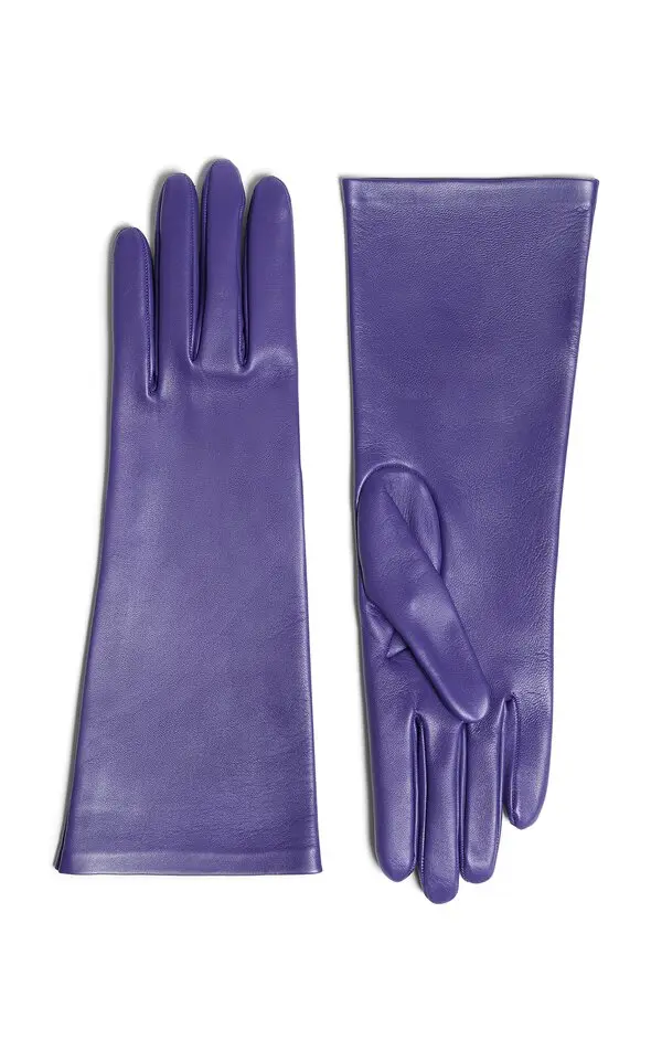 Khaite Remo Mid Leather Gloves - Purple