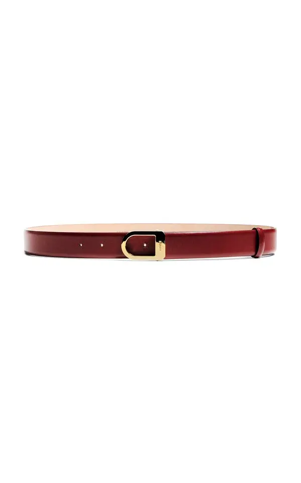 Khaite Saddle Leather Belt - Burgundy