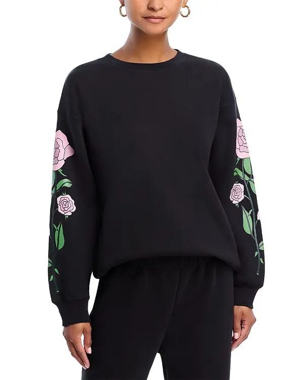 Aqua Rose Graphic Sweatshirt