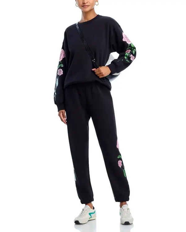 Aqua Rose Graphic Sweatshirt