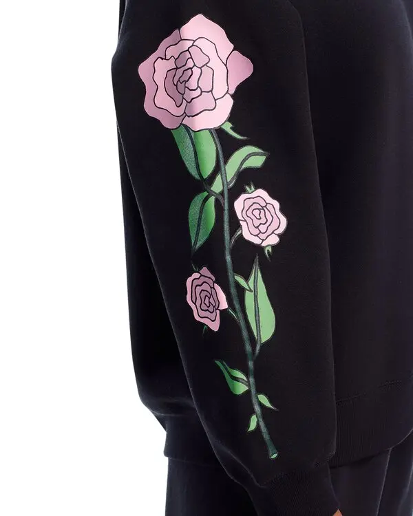 Aqua Rose Graphic Sweatshirt