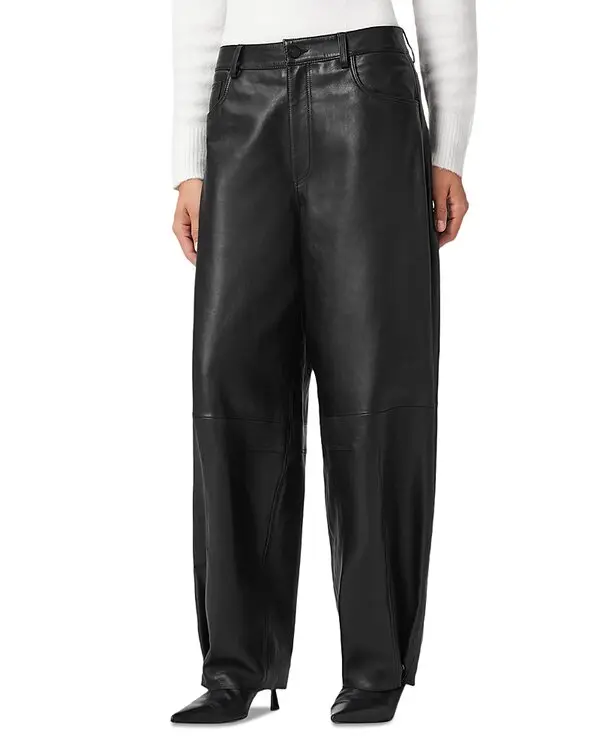 ALLSAINTS Jet Lea Leather Barrel Pants
