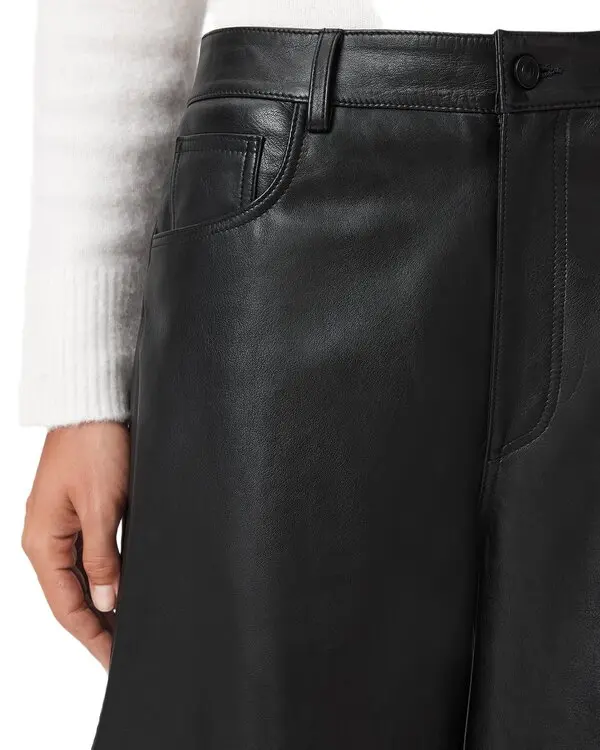 ALLSAINTS Jet Lea Leather Barrel Pants