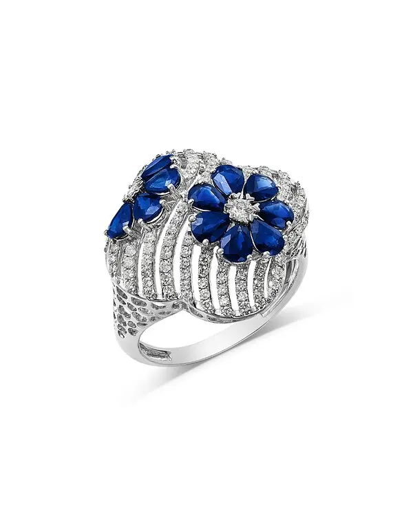 Bloomingdale'S Sapphire And Diamond Clover Ring - White Gold