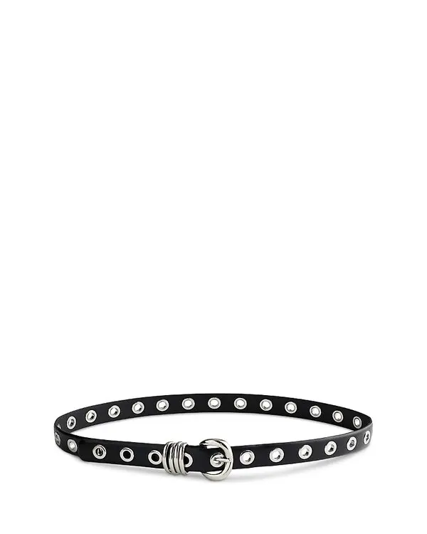Madewell Inez Eyelet Leather Belt - True Black
