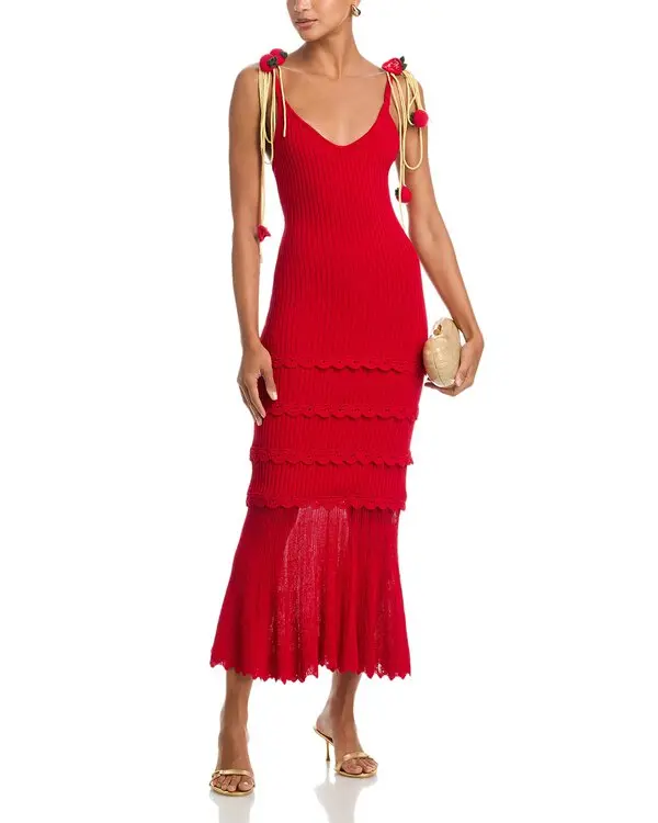 Aqua X Angelica Hicks Crochet Maxi Dress