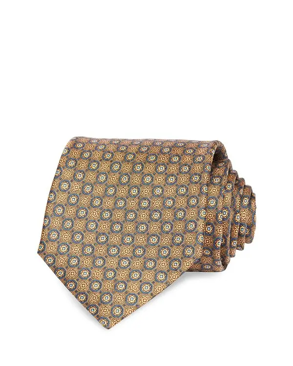 Bloomingdale'S Printed Silk Neck Tie - Gold