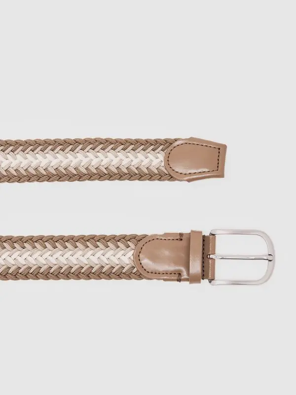 REISS Ellis Woven Stripe Belt