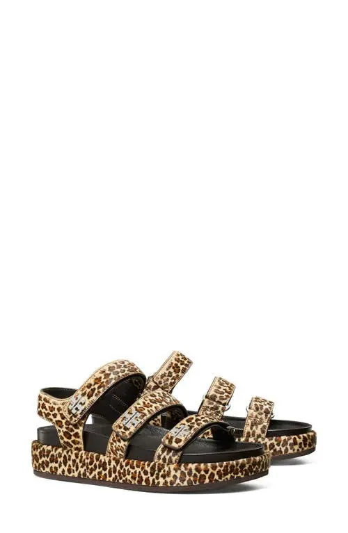 Tory Burch Kira Slingback Platform Sandal - Leopard Print Calf Hair/silver