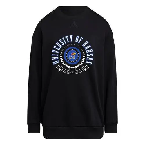 Adidas Kansas Jayhawks Oversized Crewneck Pullover