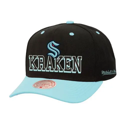 Mitchell & Ness Seattle Kraken Backside Script Pro Crown Adjustable Cap - Black