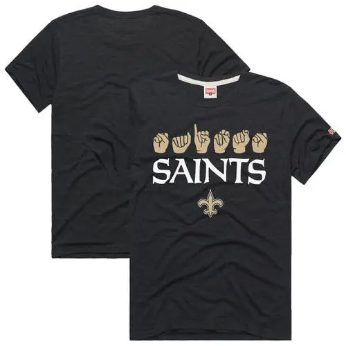 HOMAGE New Orleans Saints Nfl Asl Collection Tri-blend T-shirt - Black