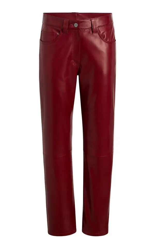 Khaite Callum Leather Straight-leg Trousers