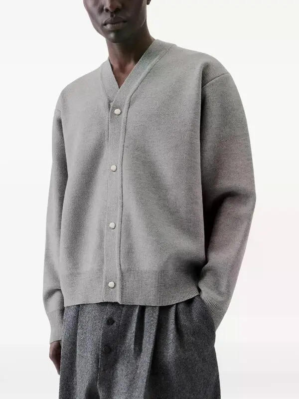Jacquemus The Doppio V-neck Cardigan - Grey