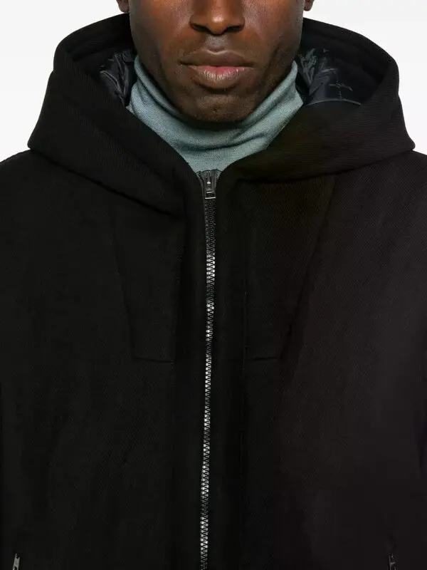 Herno Hooded Zip-up Jacket - Black