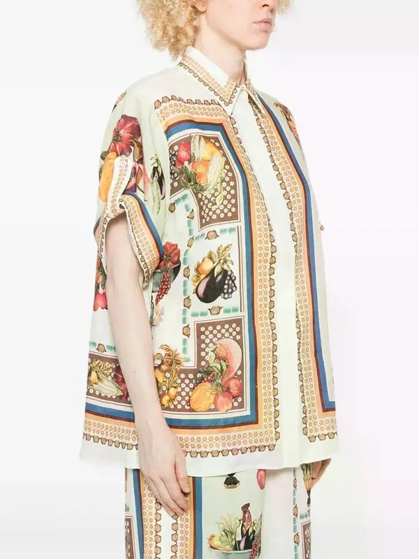 ALEMAIS Mercado Fruit-print Shirt - White