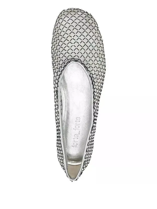 FORTE_FORTE Mesh-embellished Ballerinas - Black