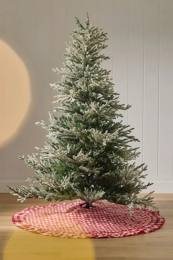 Anthropologie Gingham Tree Skirt - Red