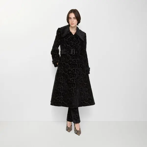 Burberry Vine Silk-blend Velvet Tailored Coat
