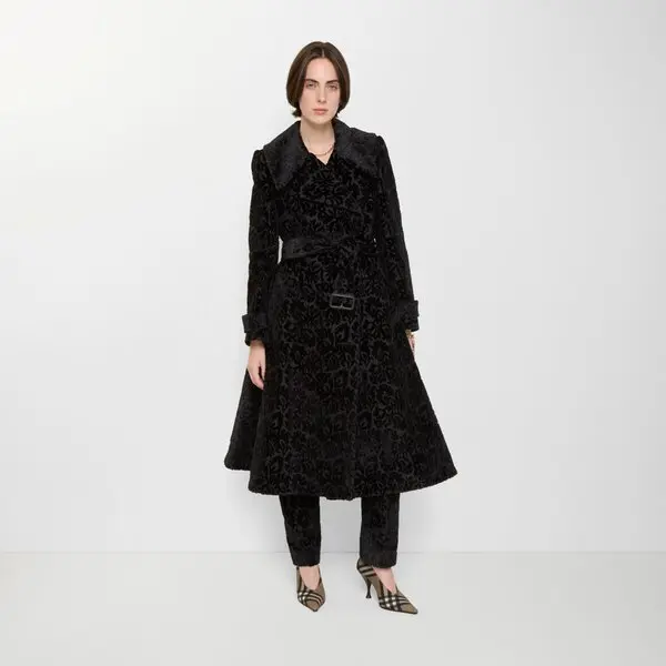 Burberry Vine Silk-blend Velvet Tailored Coat