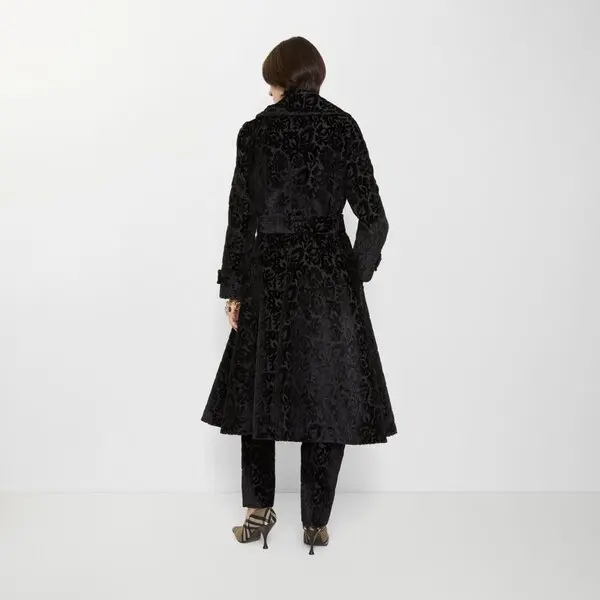 Burberry Vine Silk-blend Velvet Tailored Coat