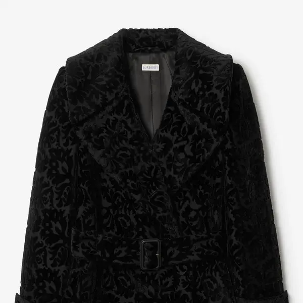 Burberry Vine Silk-blend Velvet Tailored Coat