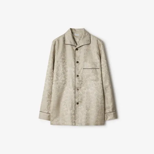Burberry Sunflower Silk Pyjama Shirt - Taupe Beige