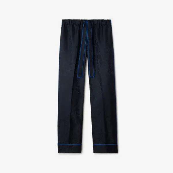 Burberry Sunflower Silk Pyjama Trousers - Silhouette Black